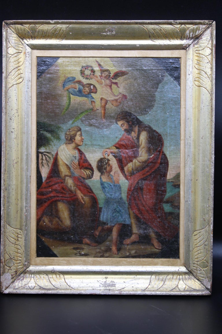 Jesus Baptizes a Baby Girl, Late 17th Century, Italy For Sale at 1stDibs