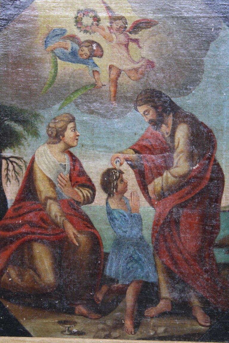 Jesus Baptizes a Baby Girl, Late 17th Century, Italy For Sale at 1stDibs