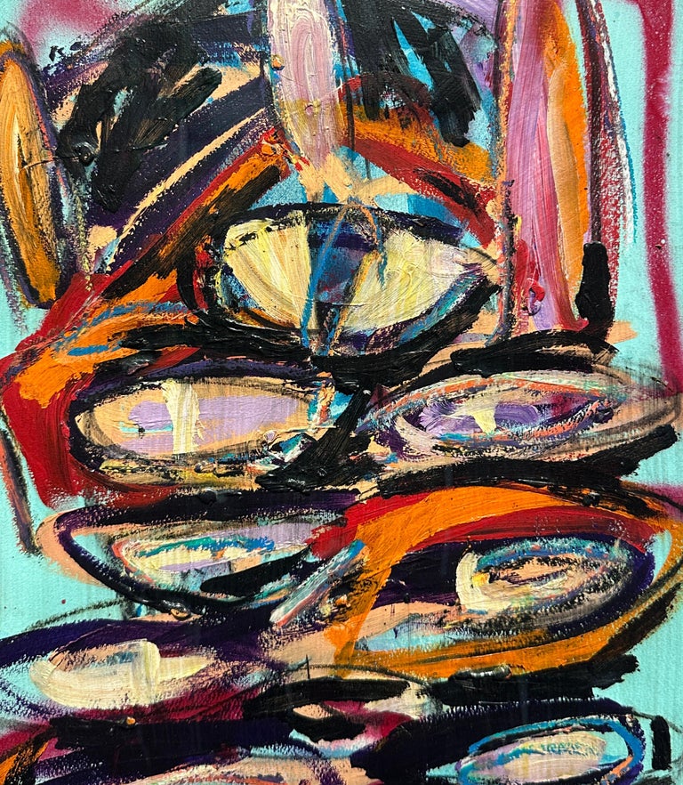 Jesús Chuy Villalpando (aka Feng) - Untitled #12 - Original Raw Graffiti Painting, Acrylic and ...