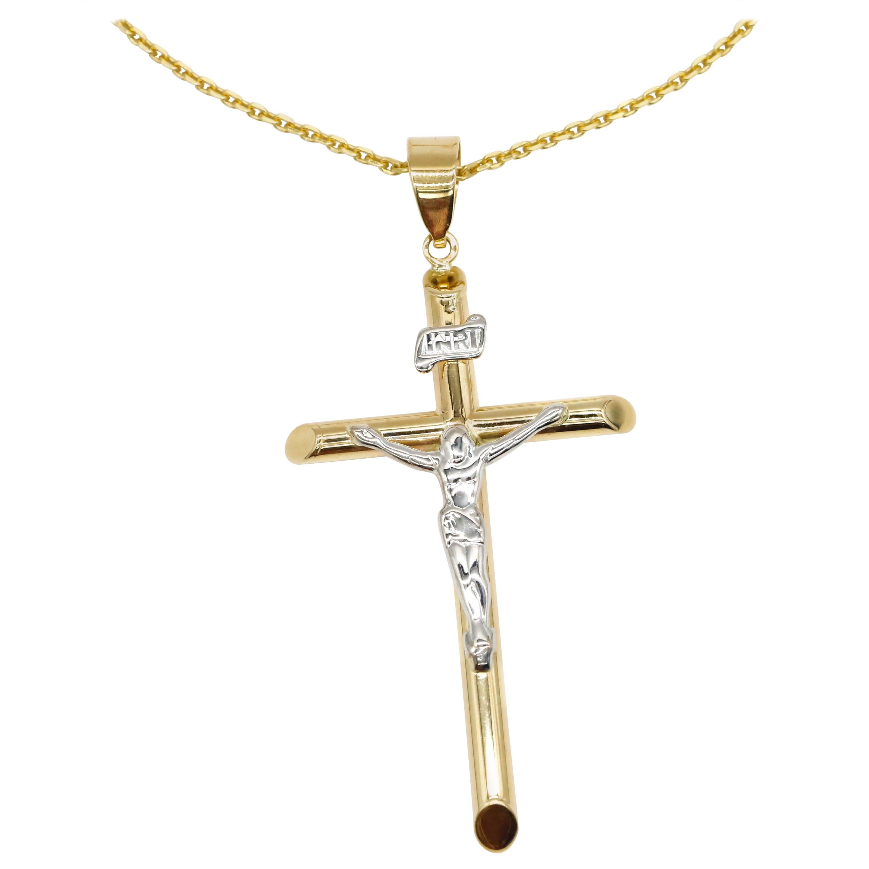 Intricate Cross Pendant 14 Karat Yellow Gold Charm 2.9 grams Solid Gold ...