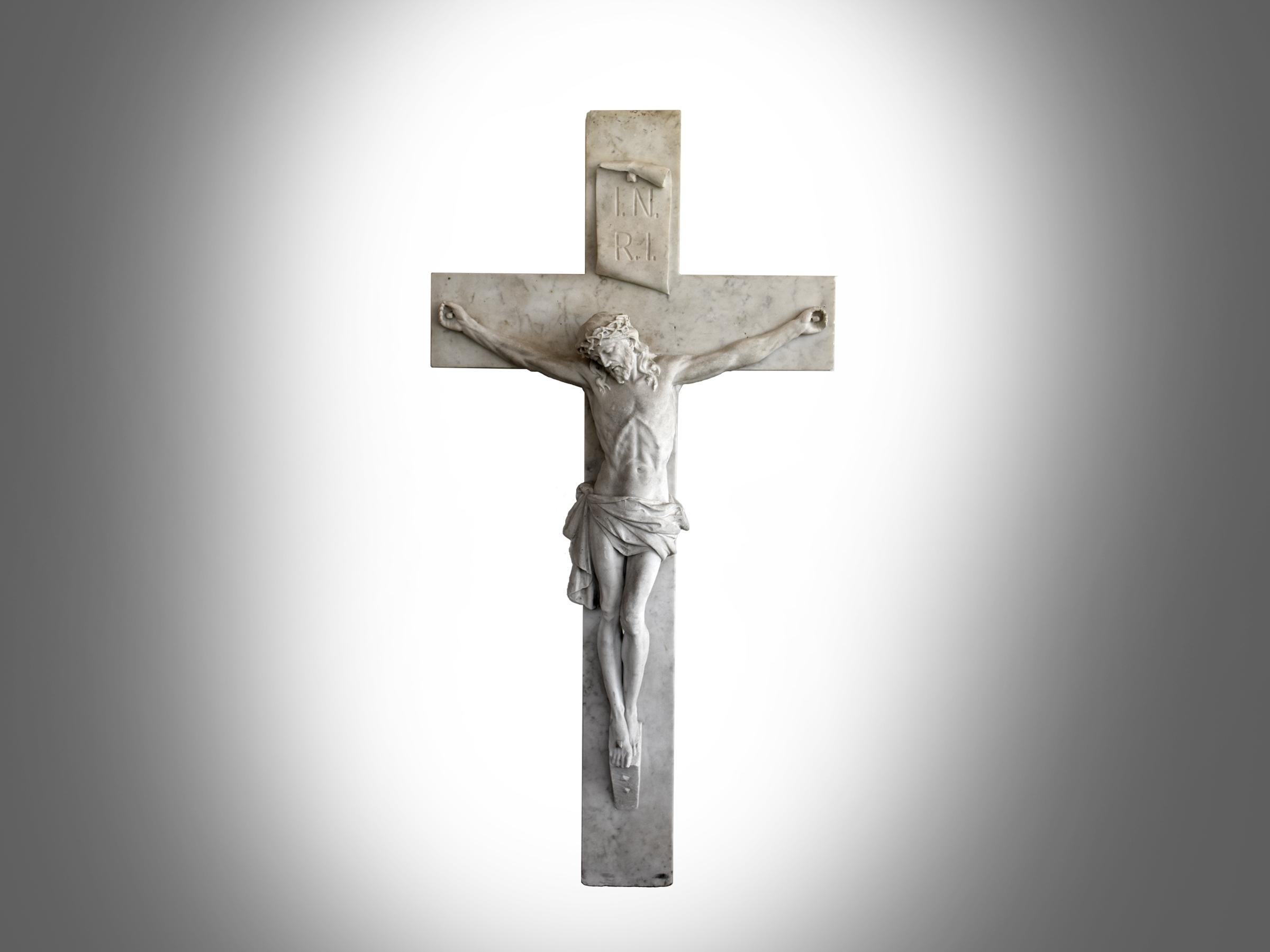 Jesus on the Cross, Sculpture in Marble, 115x60cm For Sale at 1stDibs ...