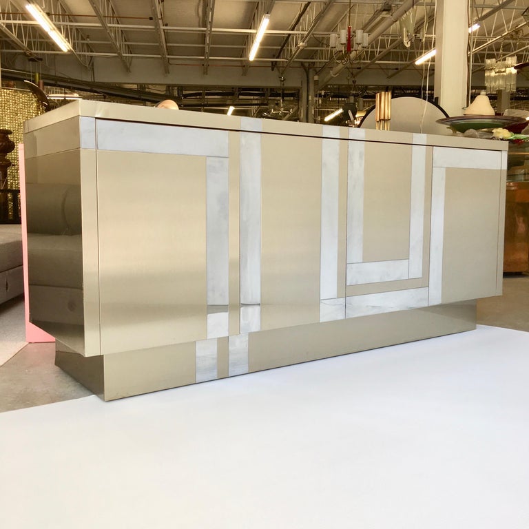Jet Set Glam Vintage Credenza Clad in Stainless Steel at 1stDibs | glam ...