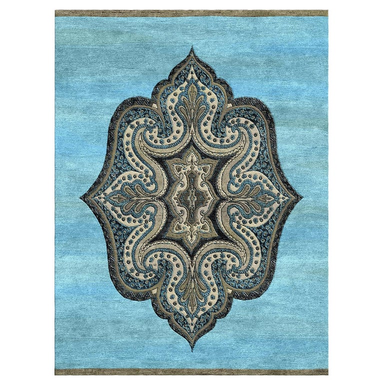 Jewel Blue Rug For Sale at 1stDibs