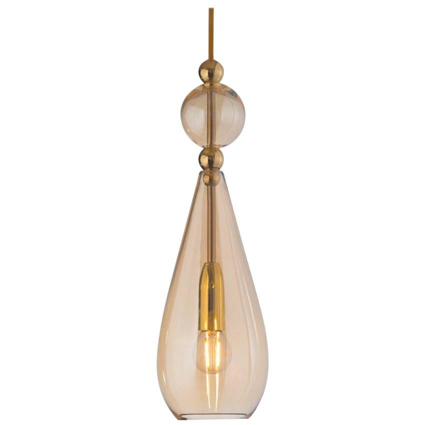 Jewel Hand Blown Tear-Drop Glass Pendant Suspension Lamp For Sale at ...
