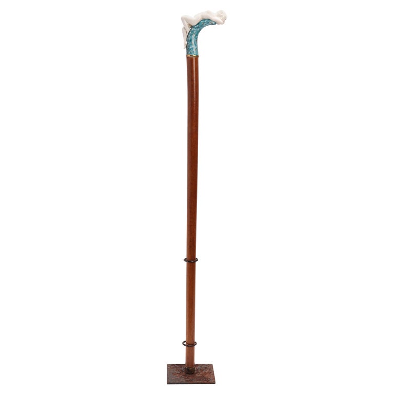 Jewel Porcelain Walking Stick, Italy, 1890 For Sale at 1stDibs