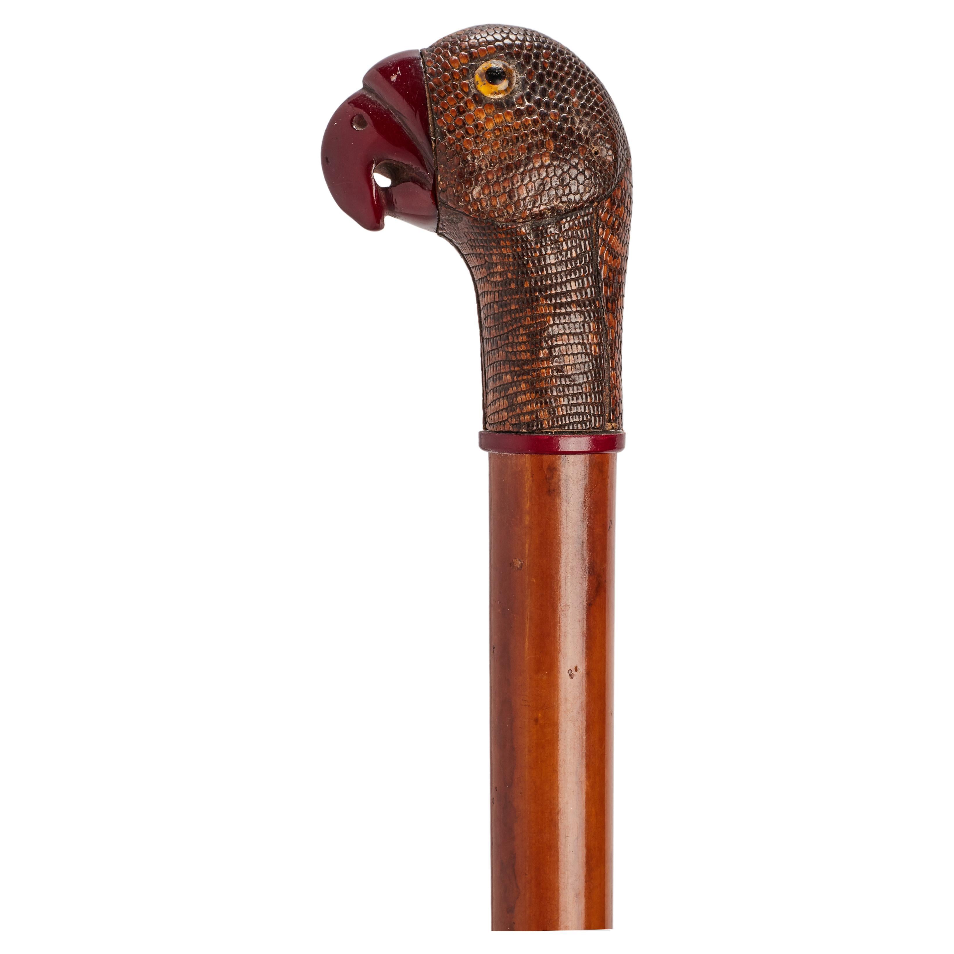 A Carved And Stained Wood Walking Stick. For Sale at 1stDibs | carved ...