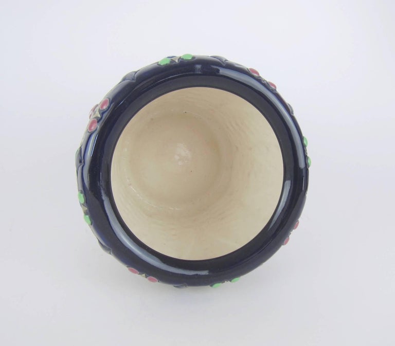 Vintage Amphora Pottery Jeweled Cachepot Planter For Sale at 1stDibs