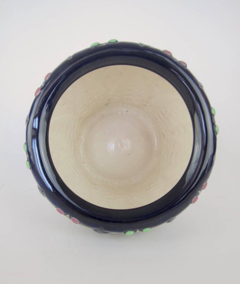 Vintage Amphora Pottery Jeweled Cachepot Planter For Sale at 1stDibs