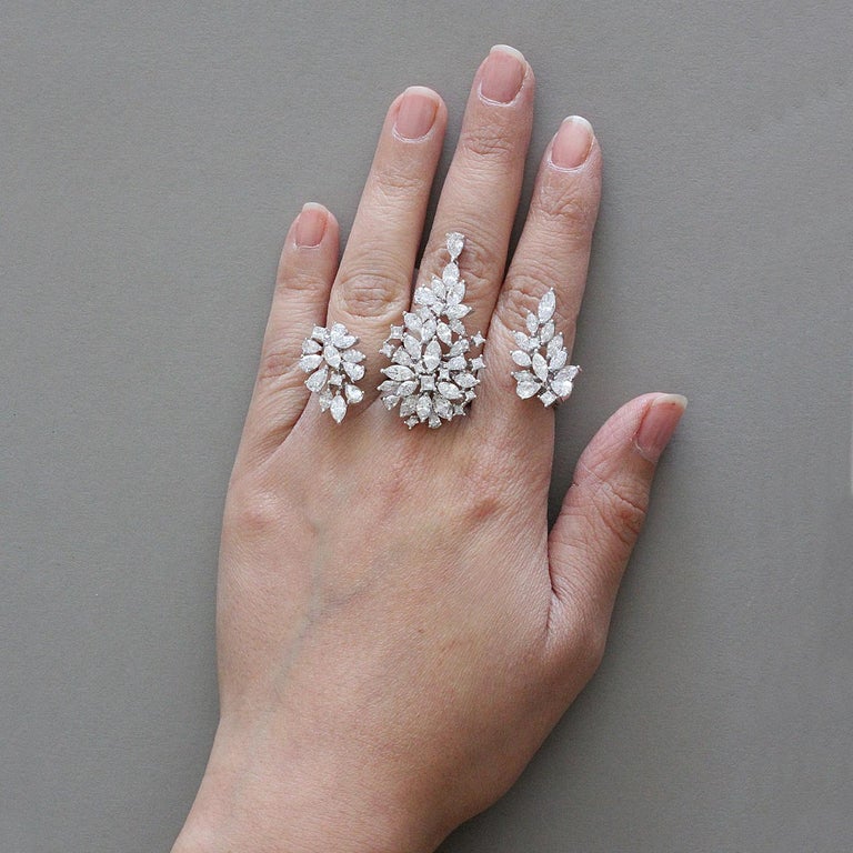 Jewelerette Three-Finger Diamond Gold Ring at 1stDibs | three finger ...