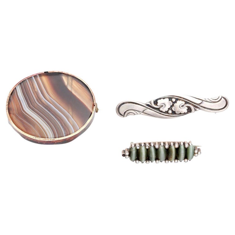 Jewelry Bundle of 3 Silver Brooches For Sale at 1stDibs