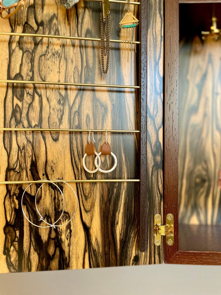 Jewelry Case ONE shown in white ebony, wenge, and brass by Adam Bentz ...