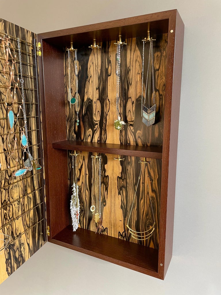 Jewelry Case ONE shown in white ebony, wenge, and brass by Adam Bentz ...