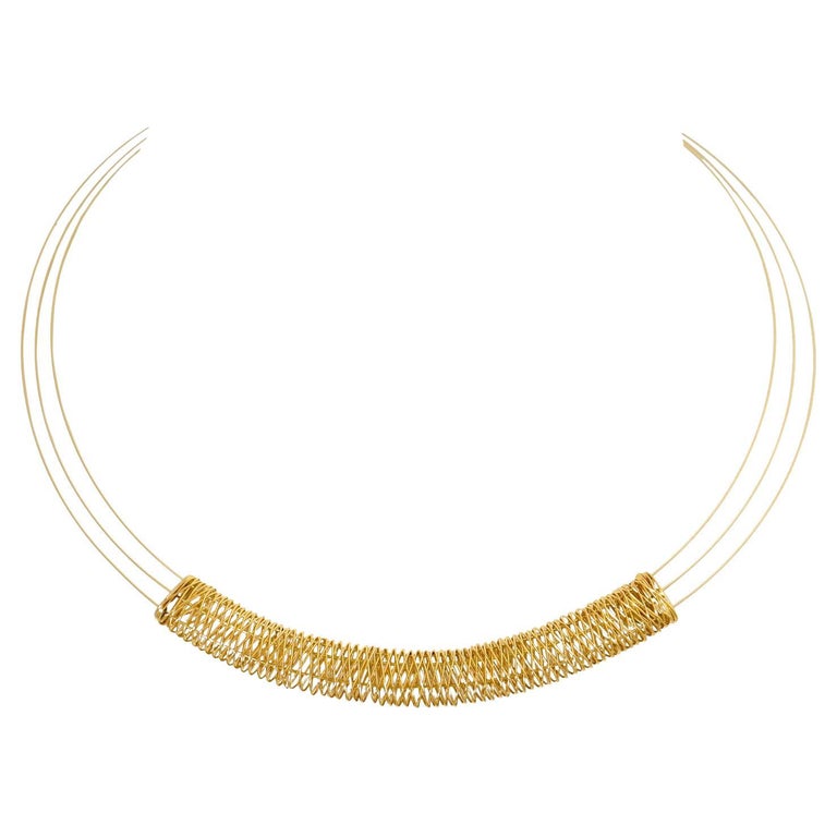 Jewelry Set Choker with Hoop Earrings For Sale at 1stDibs