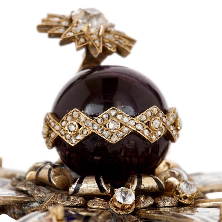 Jewish Silver, Enamel and Jewel Torah Crown Keter For Sale at 1stDibs