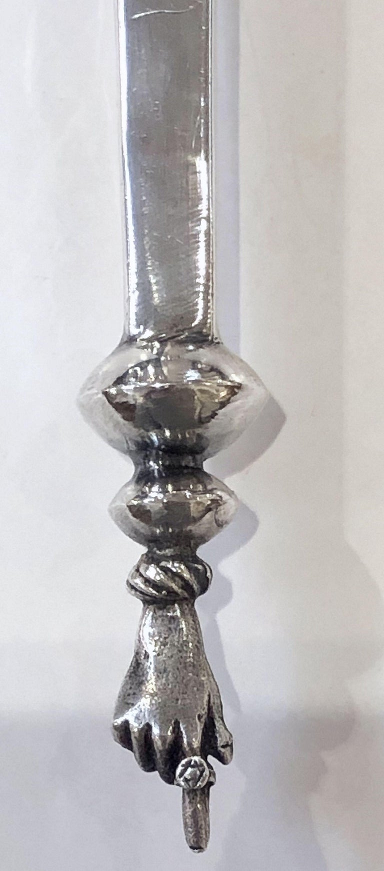 Jewish Yad or Torah Pointer of Silver with Inset Stone at 1stDibs