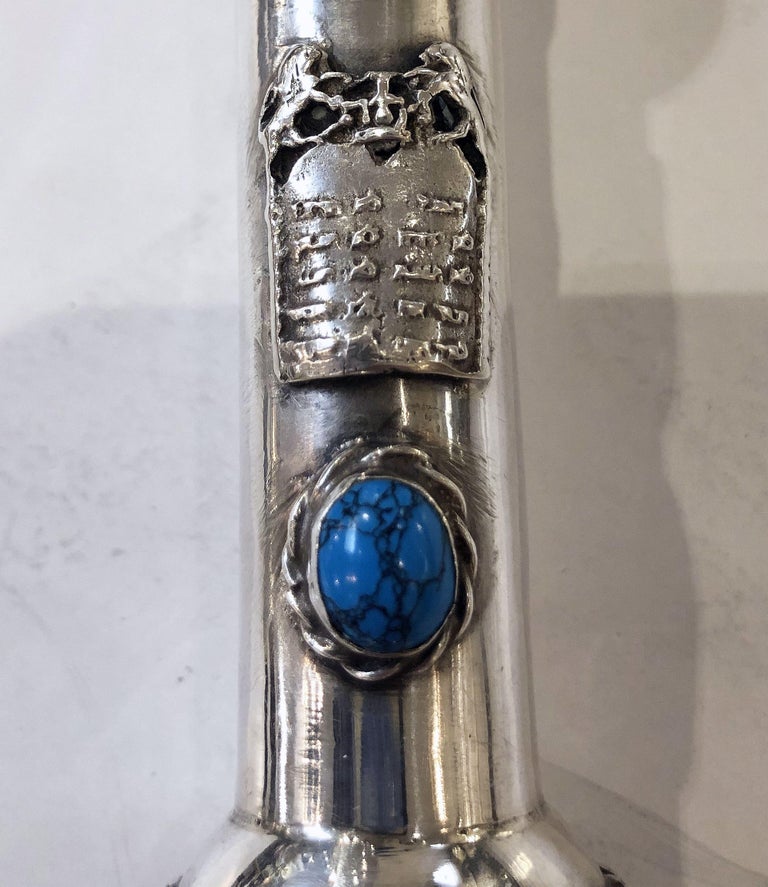 Jewish Yad or Torah Pointer of Silver with Inset Stone at 1stDibs