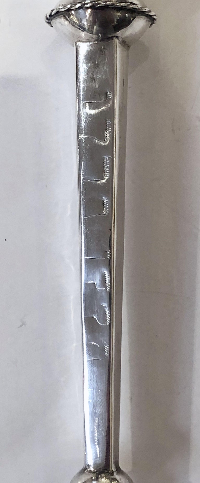 Jewish Yad or Torah Pointer of Silver with Inset Stone at 1stDibs