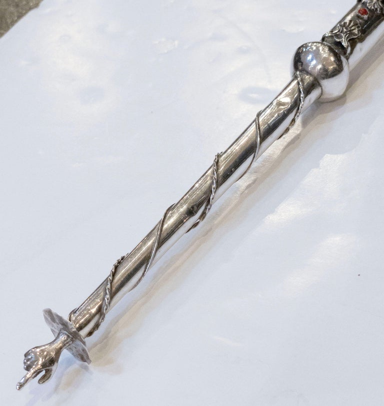 Jewish Yad or Torah Pointer of Silver with Inset Stones at 1stDibs ...