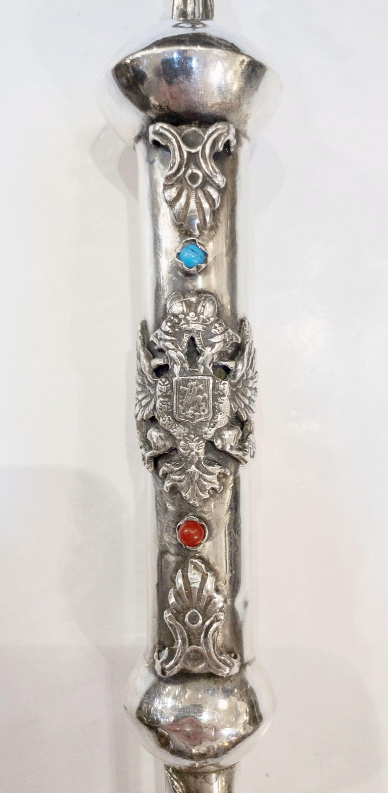 Jewish Yad or Torah Pointer of Silver with Inset Stones at 1stDibs