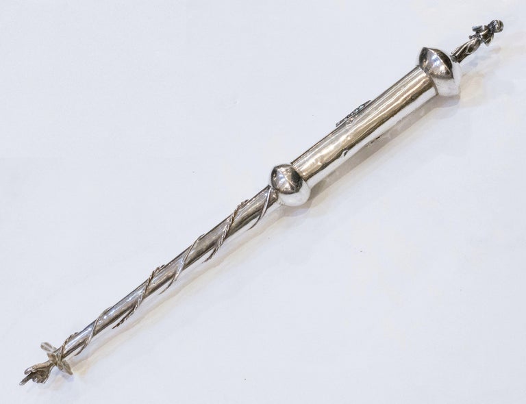 Jewish Yad or Torah Pointer of Silver with Inset Stones at 1stDibs