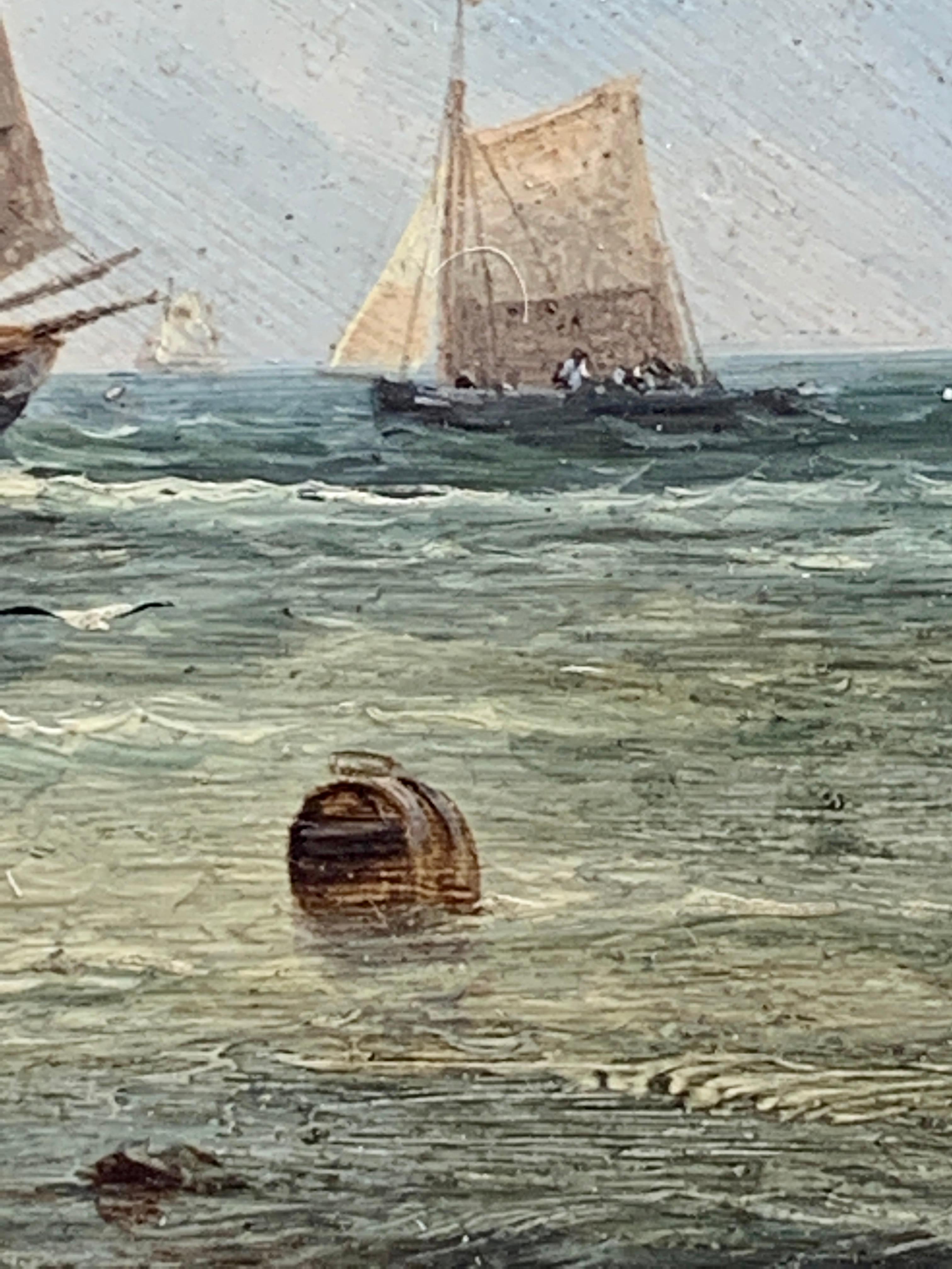 J.H.Watson - 19th century antique English fishing boats by the ...