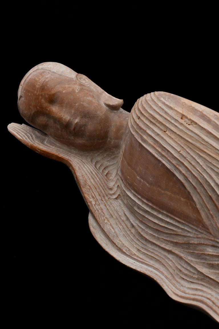 JIANGSHENG - Buddhist art，Travertine Buddha of Sugata For Sale at 1stDibs