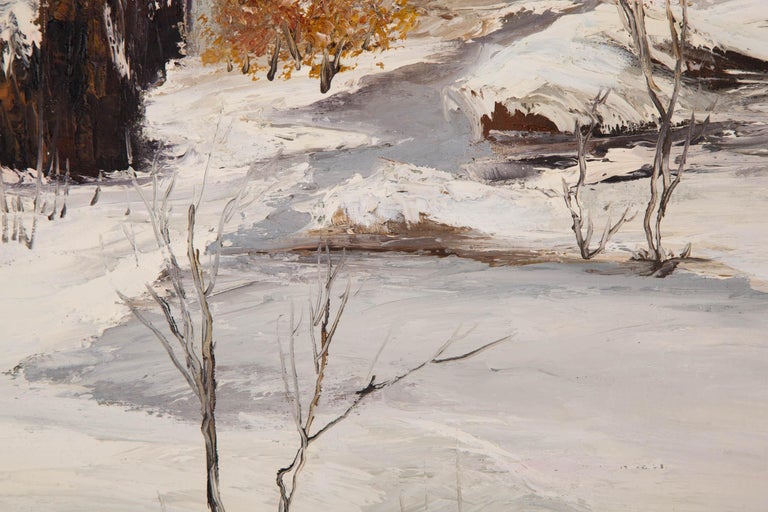 Jianping Chen - JianPing Chen Impressionist Original Oil Painting "Snow Mountain" For Sale at ...