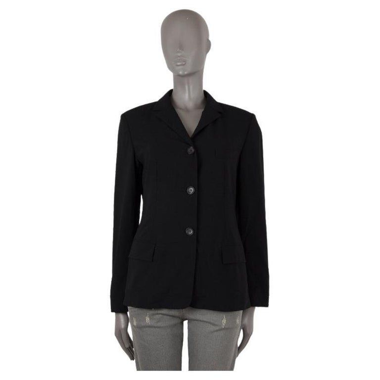 JIL SANDER black wool Fleece Blazer Jacket 38 M For Sale at 1stDibs