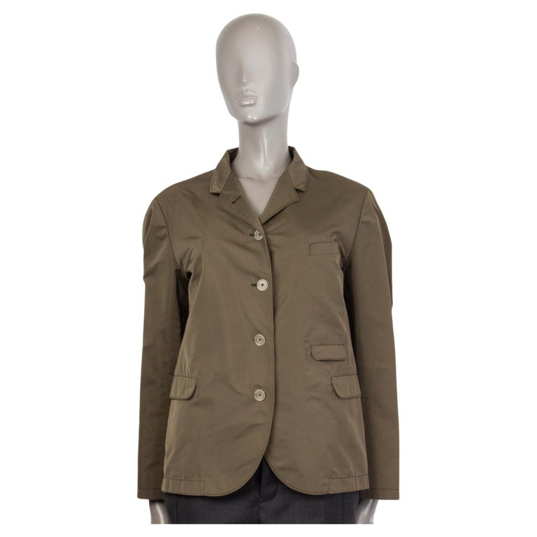JIL SANDER olive green polyester LIGHTWEIGHT Jacket 42 XL For Sale at ...
