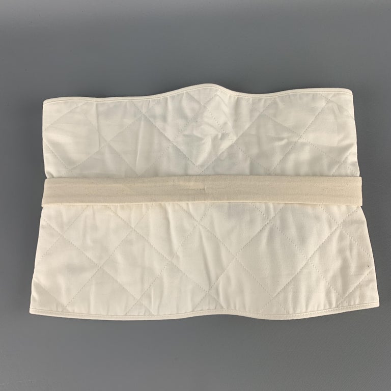 JIL SANDER Size 2 Cream Quilted Cotton D Loop Belt For Sale at 1stDibs