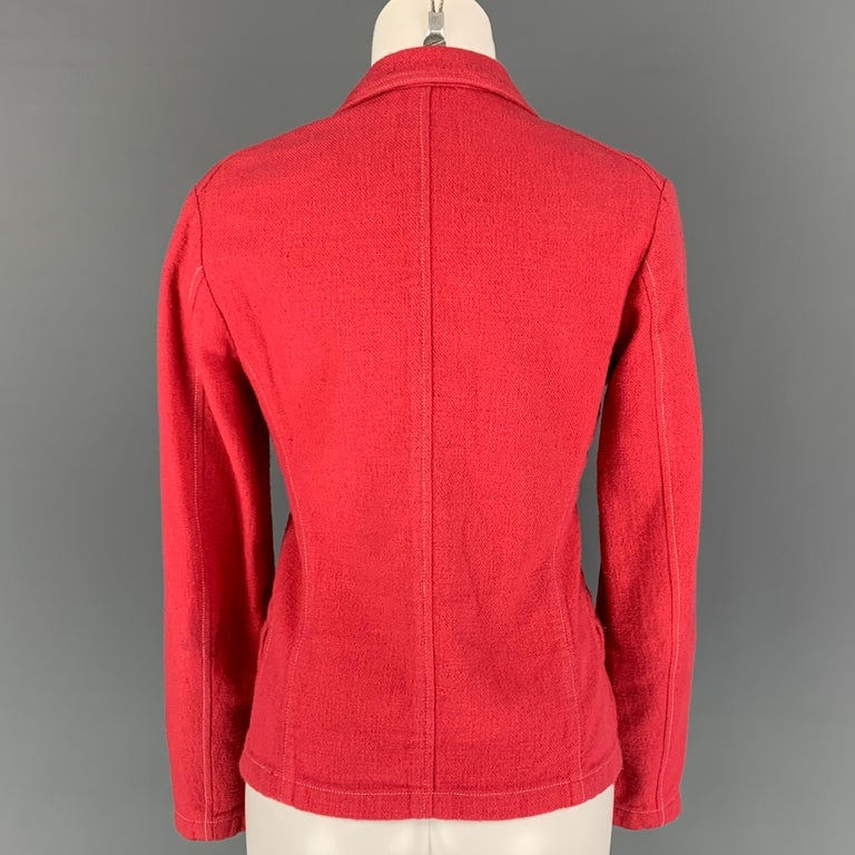 JIL SANDER Size 4 Coral Cotton Linen Jacket Blazer For Sale at 1stDibs