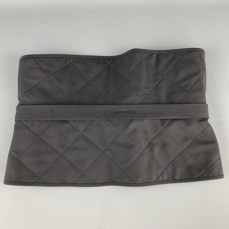 JIL SANDER Size 6 Black Quilted Wool / Mohair D Loop Belt at 1stDibs