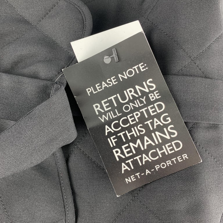 JIL SANDER Size 6 Black Quilted Wool / Mohair D Loop Belt at 1stDibs