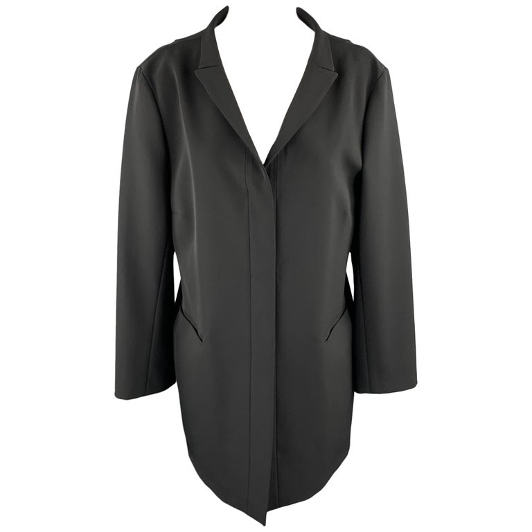 JIL SANDER Size 8 Black Hidden Placket Blazer Coat at 1stDibs