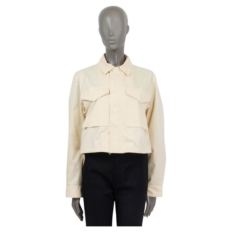 JIL SANDER vanilla beige cotton FLAP POCKET CROPPED Jacket S For Sale ...
