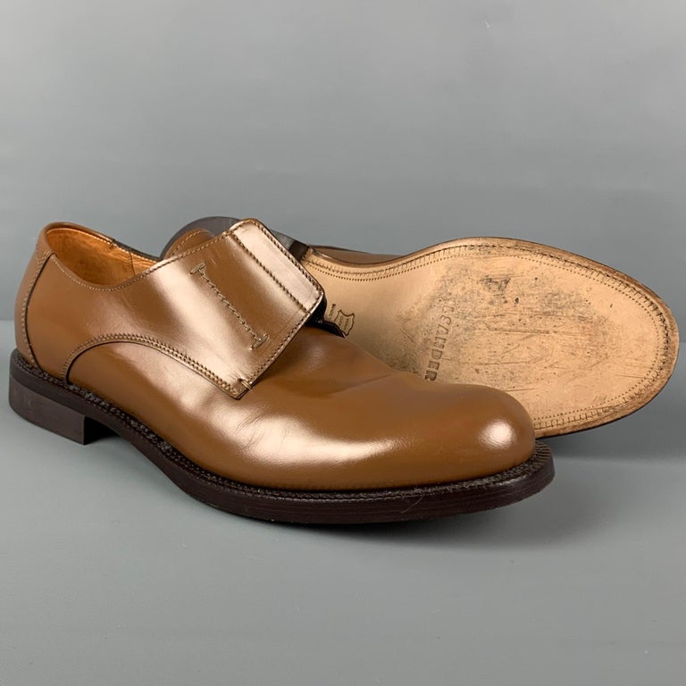 JIL SANDER x RAF SIMONS Size 11 Tan Leather Laceless Dress Shoes For ...