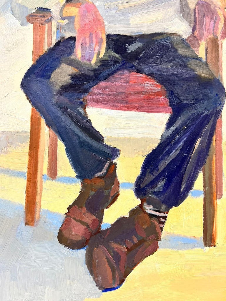 Jill Jackson - British Contemporary Modernist Oil Portrait of Man ...