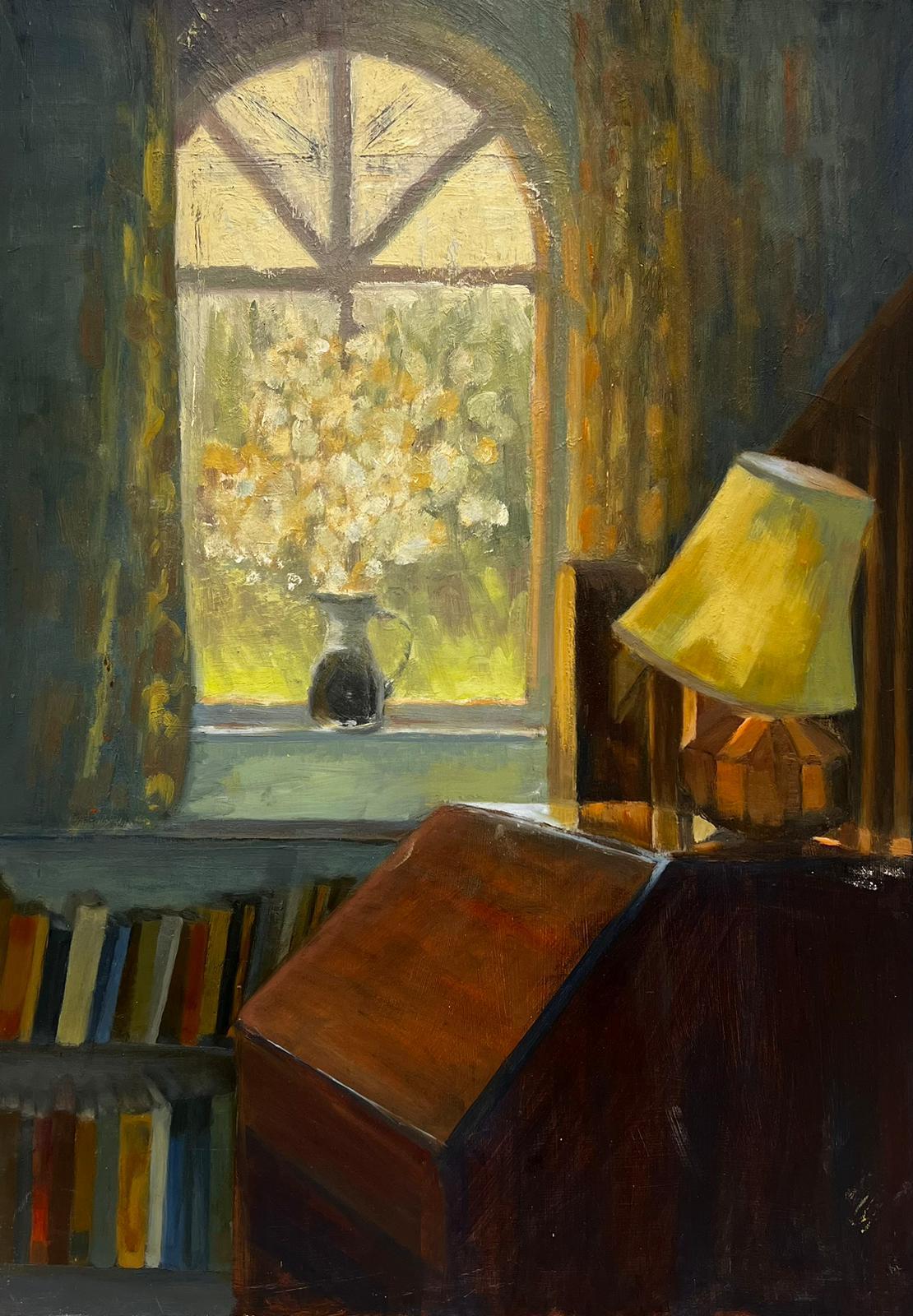 Jill Jackson - Contemporary English Oil Interior Room Scene view of ...