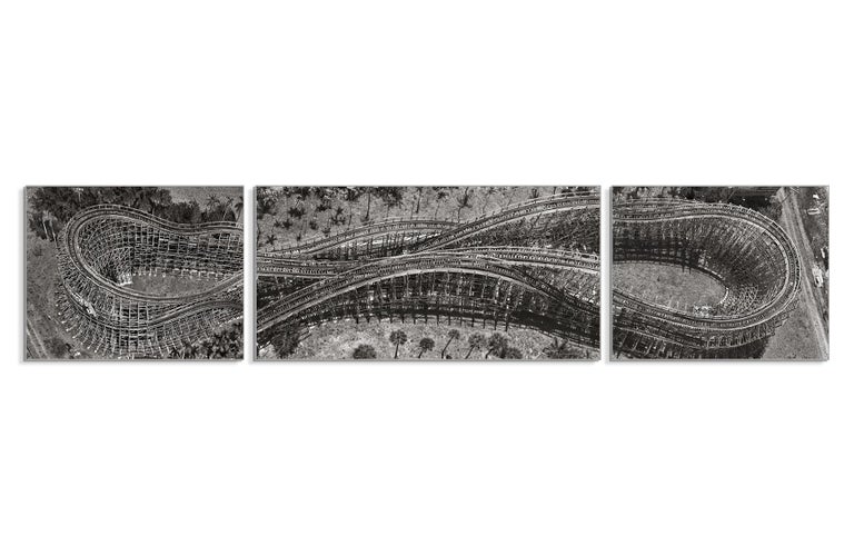 Jill Peters - Roller Coaster. Aerial Landscape Triptych Black and White ...