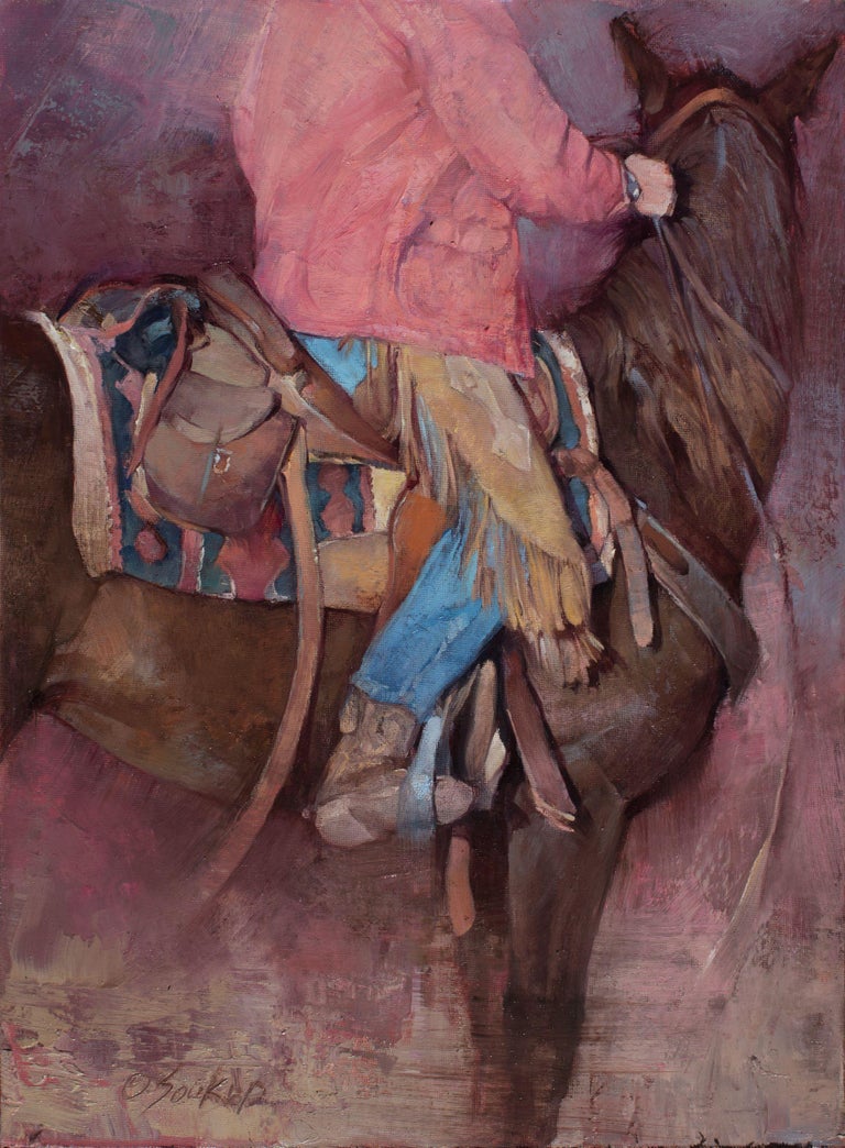 Jill Soukup - "Red Jacket" Oil Painting For Sale at 1stDibs
