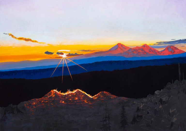 Jim Denney - Sisters, landscape and skyscape, mountains on fire For ...