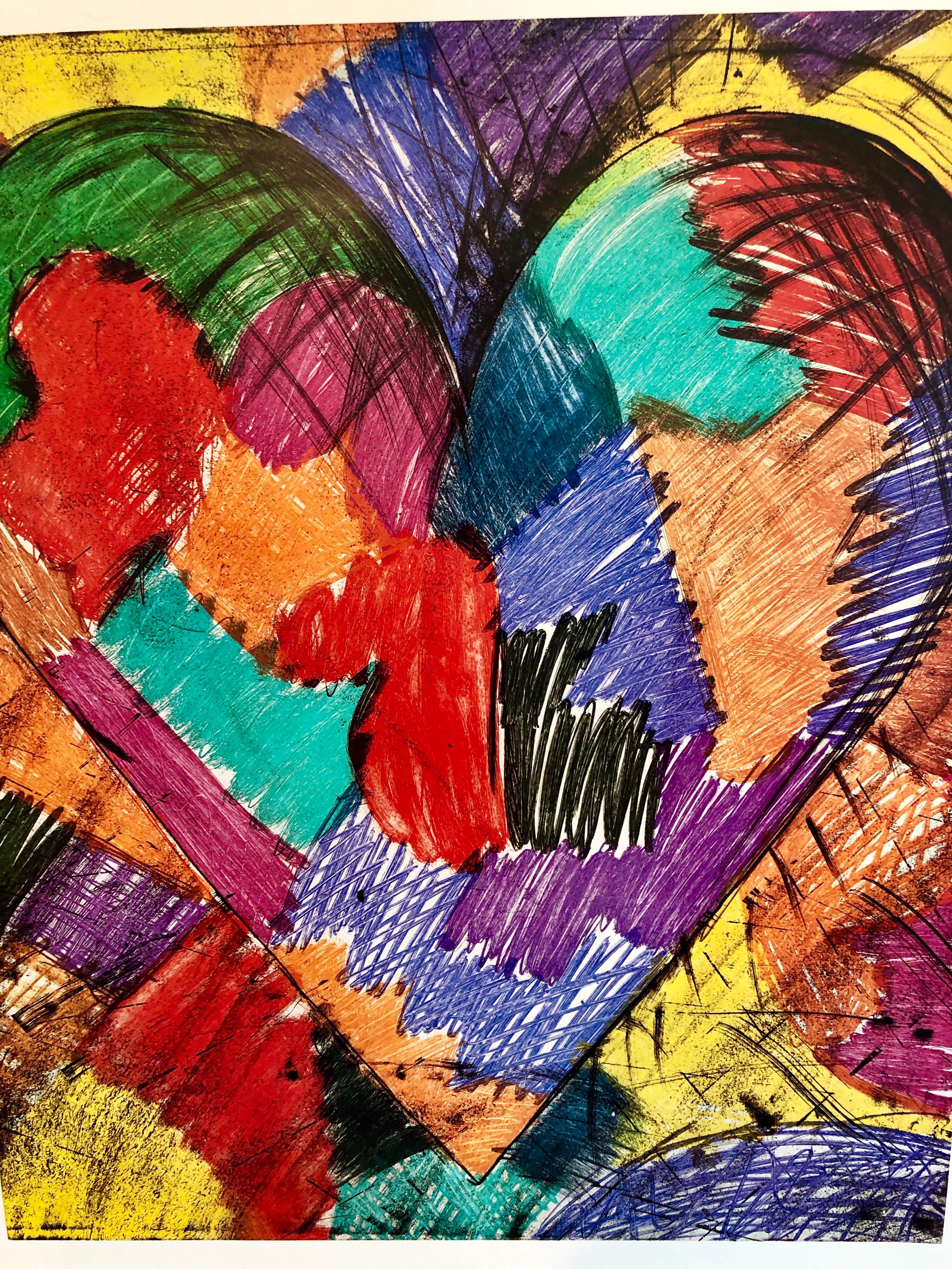 Jim Dine - Rainbow Quilt Heart Pop Art Vintage Offset Lithograph Poster ...