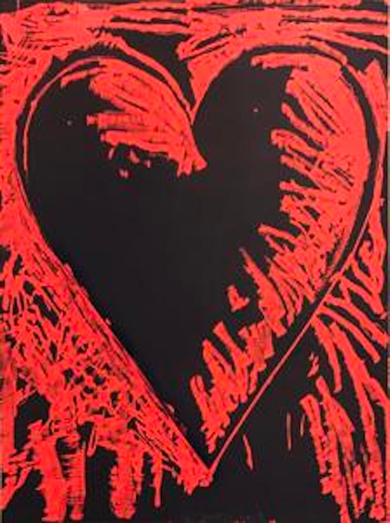 Jim Dine - The Black and Red Heart, 2013; Woodcut with hand drawing. 63 ...