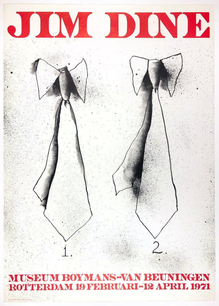 Jim Dine - Vintage Jim Dine poster Boymans Museum (Two Ties) red black ...