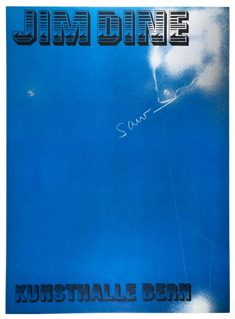 Jim Dine – Jim Dine Werkzeugplakat Kunsthalle Bern (Saw) neonblau ...