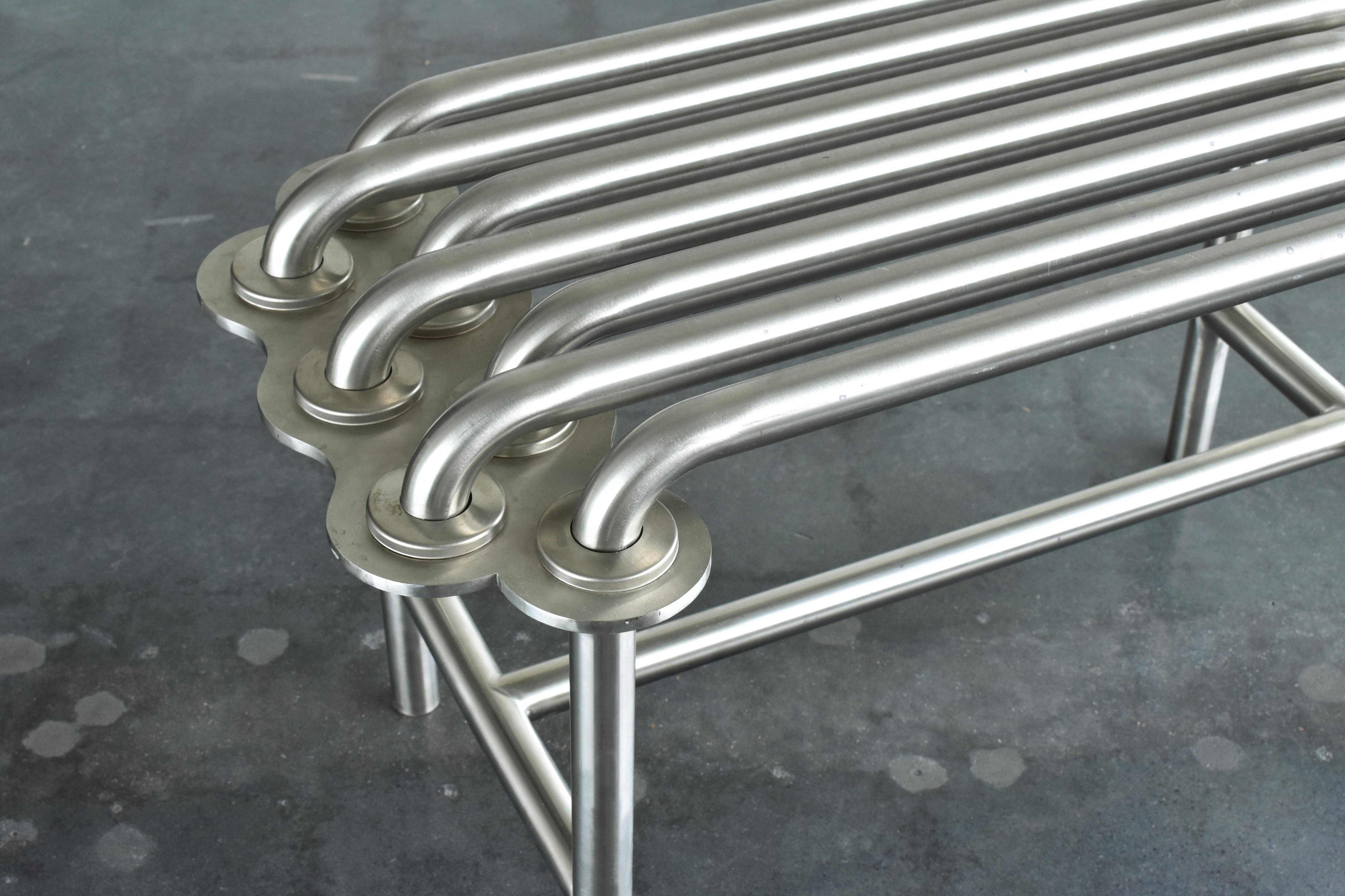 Jim Drain Unique Prototype Contemporary Bench, Stainless Steel ...