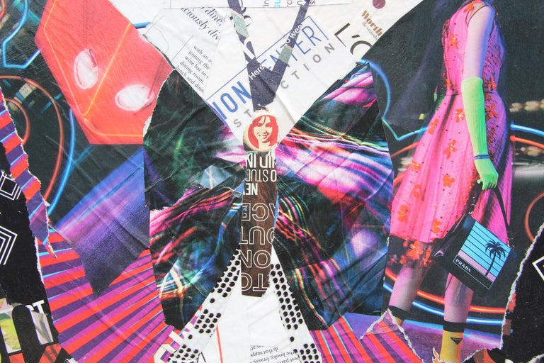 Jim Hudek - Contemporary Magenta Butterfly Mixed Media Pop Art Magazine ...