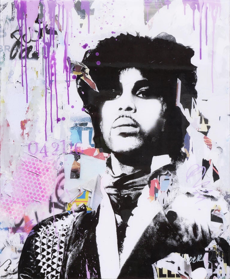 Jim Hudek - "Prince of Purple" Black, White, and Purple Pop Art Collage ...