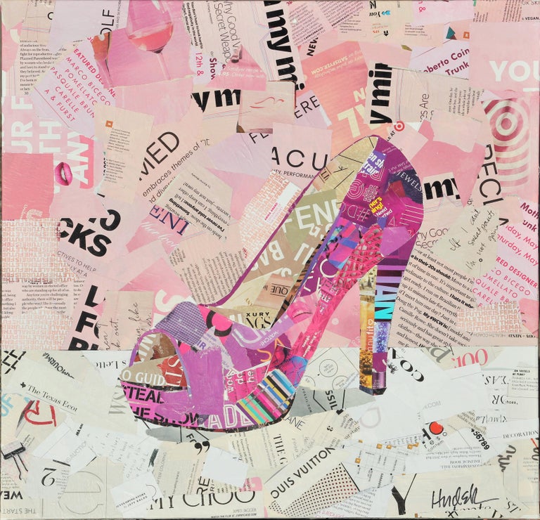 Jim Hudek – „Rosa High Heel Schuh Mixed Media Pop Art Magazine Collage ...