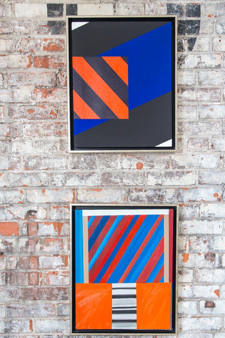 Jim Huntington Red and Blue Abstract Painting, 1964 For Sale at 1stdibs